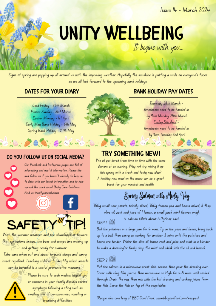 March 2024 Wellbeing Newsletter - Unity Care Solutions